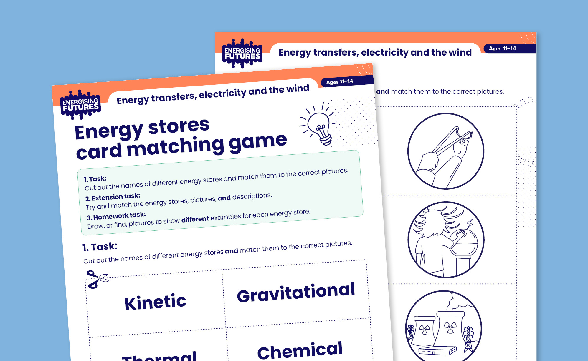 Energy stores and transfers card match | Energising Futures