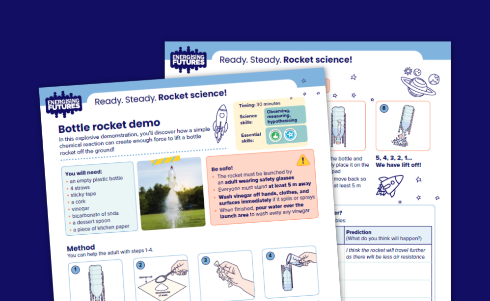 Ready. Steady. Rocket science! Bottle rocket demo activity sheet ...