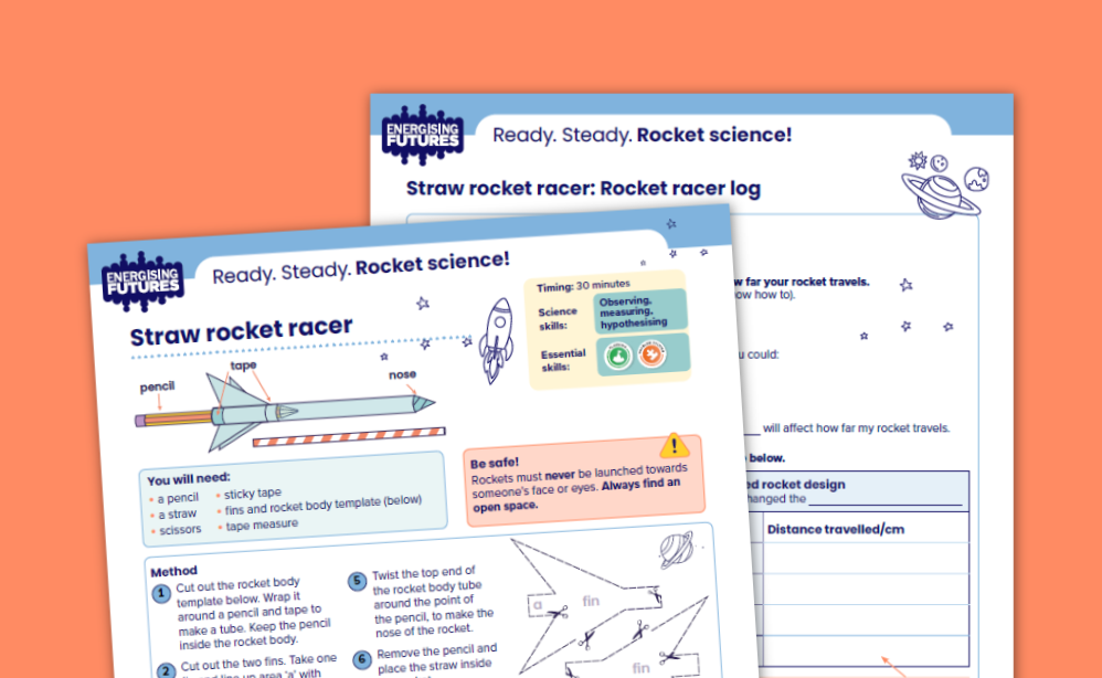 Ready. Steady. Rocket science! Straw rocket racer activity sheet ...