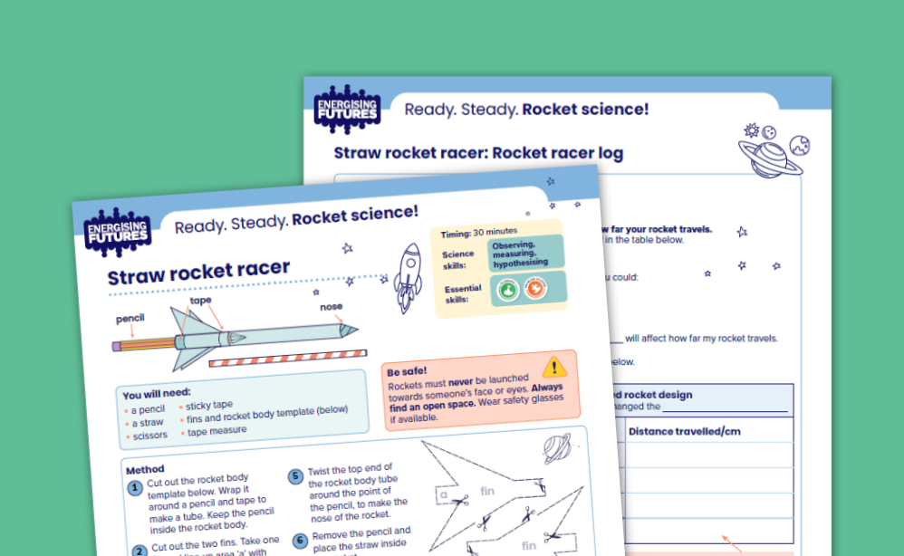 Ready. Steady. Rocket science! Straw rocket racer activity sheet ...